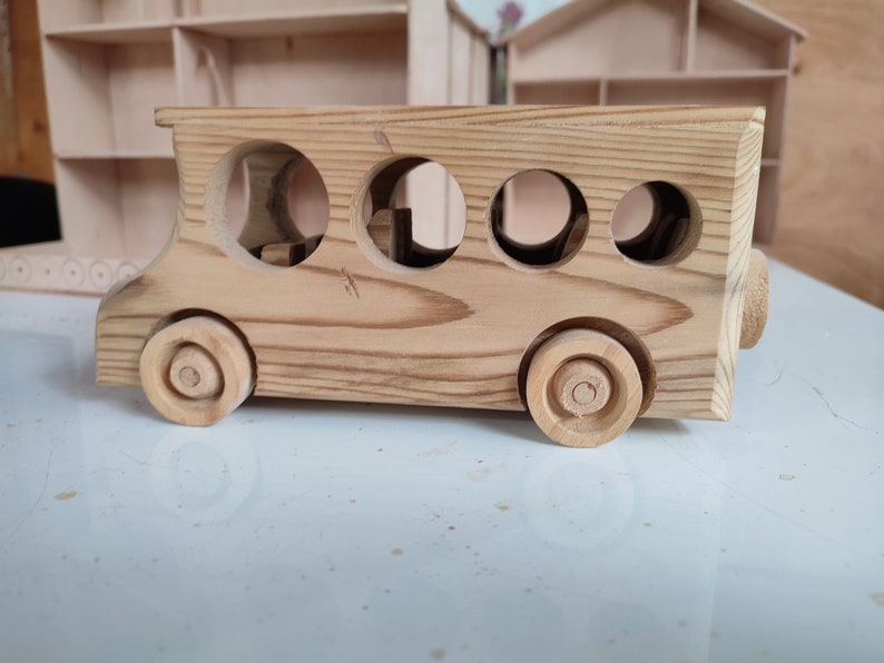 LAMINOLA Organic Handmade Wooden Toy Vehicle Bus - Please Message Us to ...