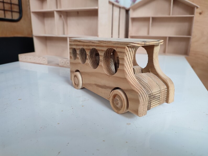 LAMINOLA Organic Handmade Wooden Toy Vehicle Bus - Please Message Us to ...