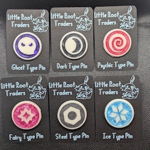 Pokemon Type Pins 1.25" - Etsy