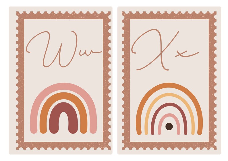 Digital Boho Rainbow Alphabet Posters - Etsy