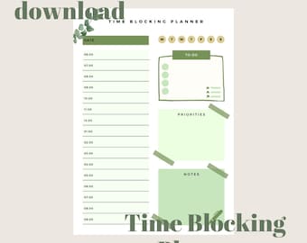 Editable Weekly Planner Printable for Time Blocking and Time - Etsy