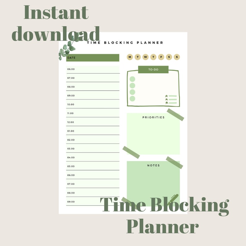 Printable Time Blocking Planner - Etsy