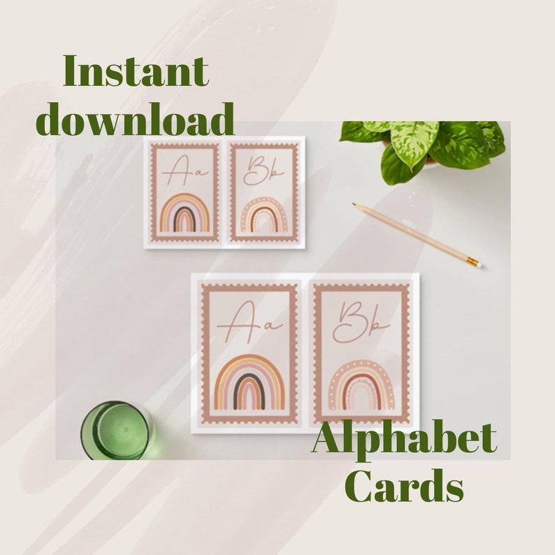 Digital Boho Rainbow Alphabet Posters - Etsy