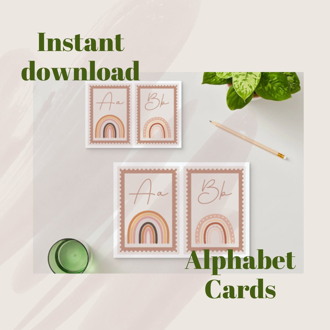 Digital Boho Rainbow Alphabet Posters - Etsy