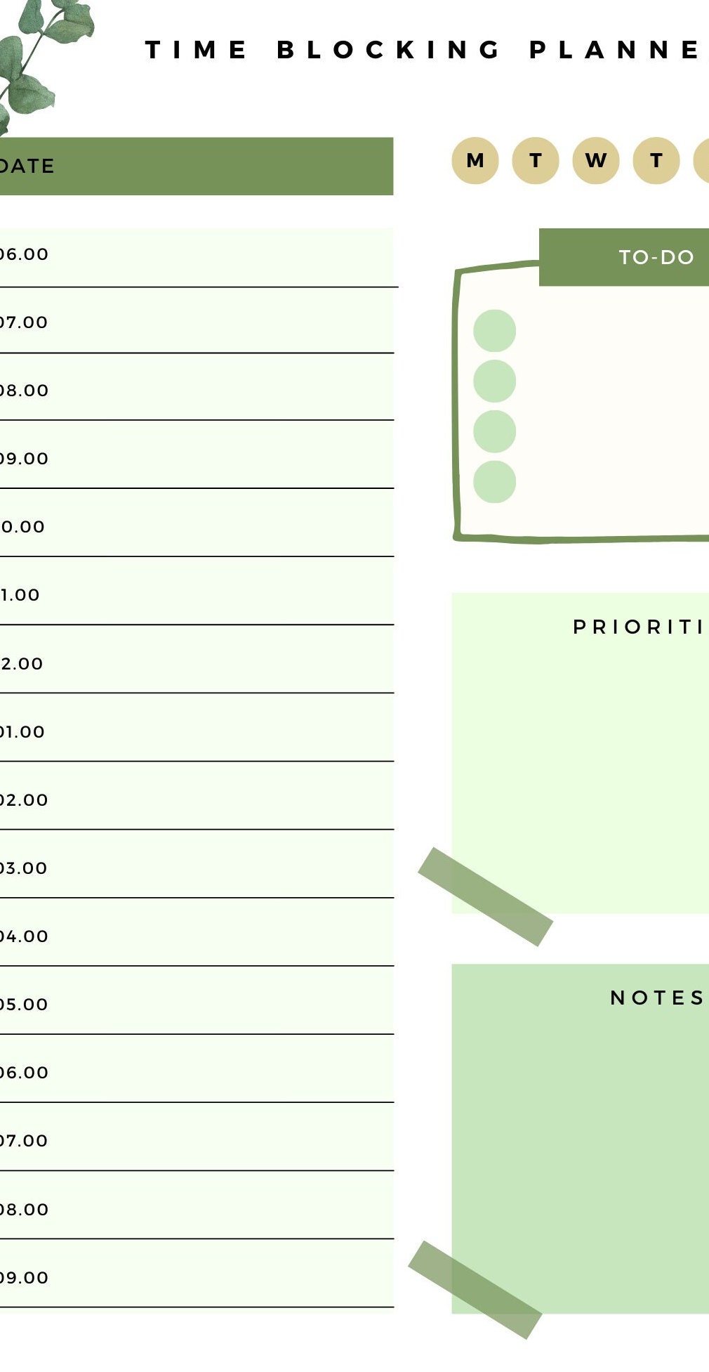 Printable Time Blocking Planner - Etsy