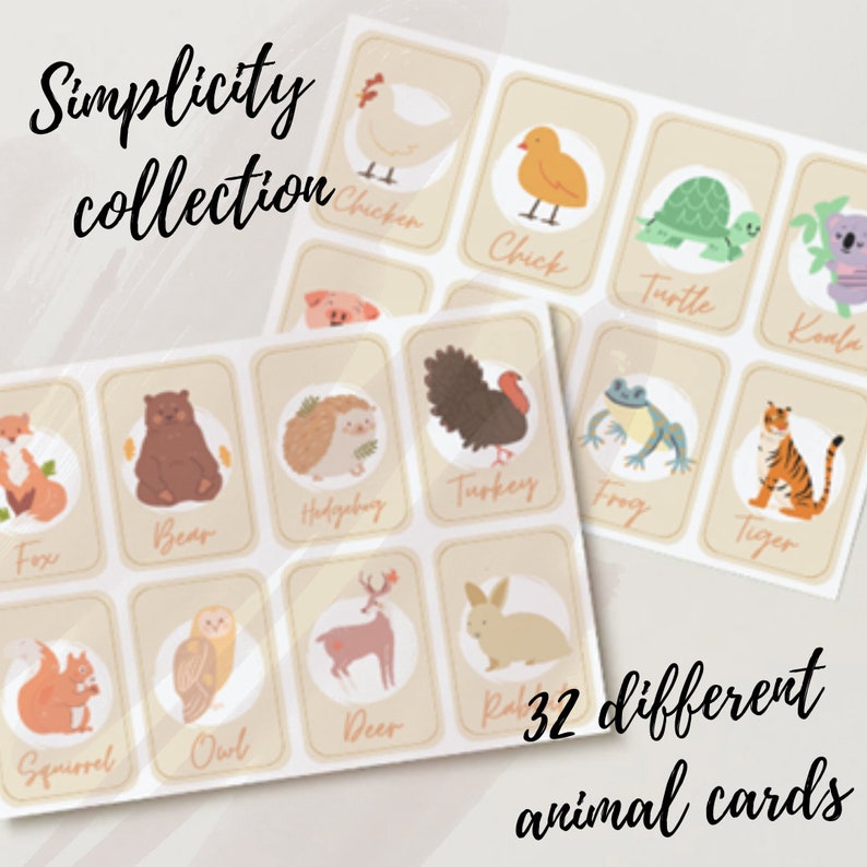 Printable Animal Cards - Etsy