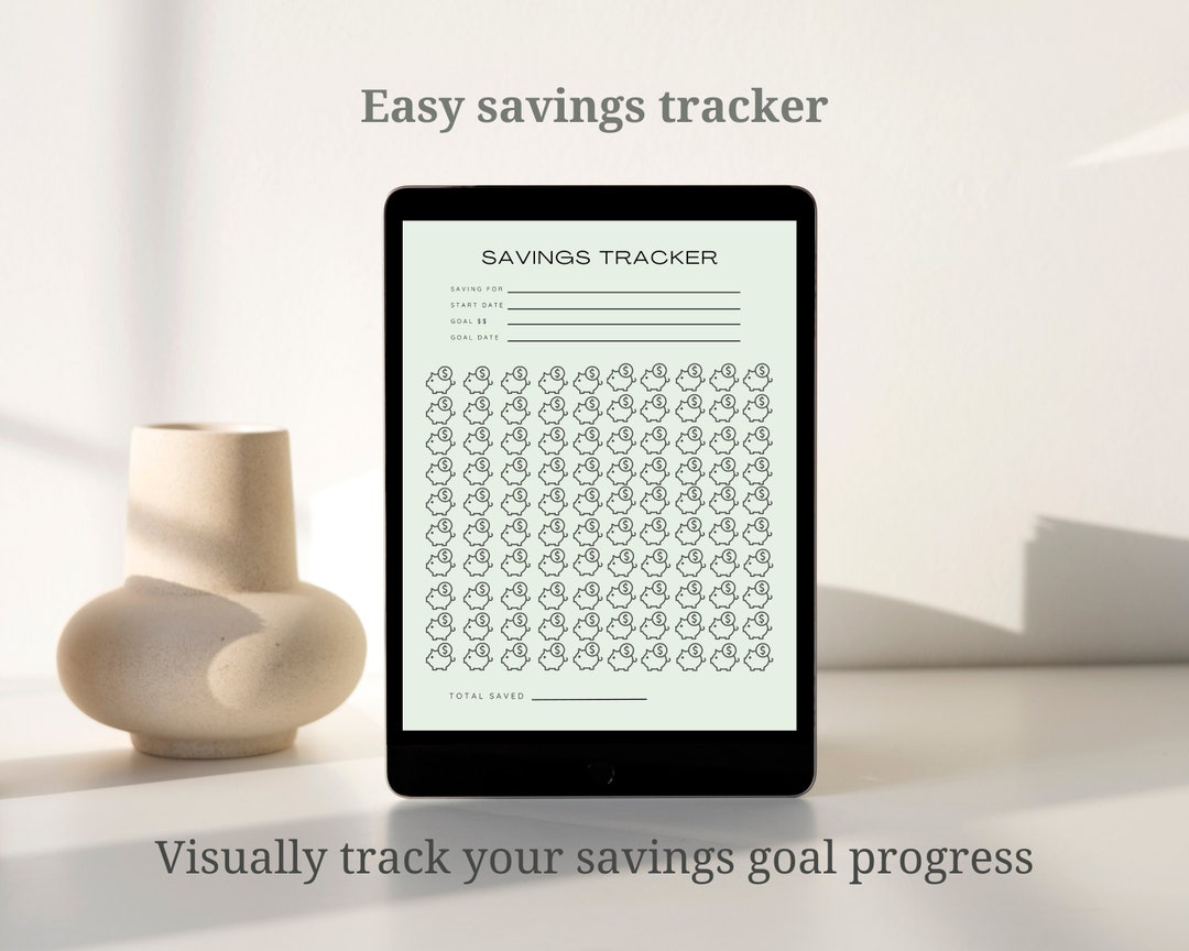 Savings Tracker, Printable Savings Tracker, Digital Savings Tracker ...