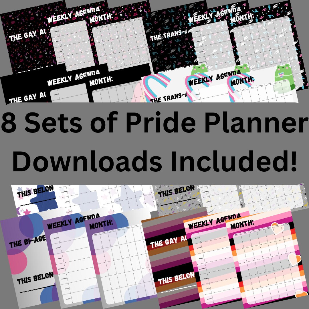 Pride Planner Templates | 8 Sets | LGBT+ Monthly & Weekly Undated ...