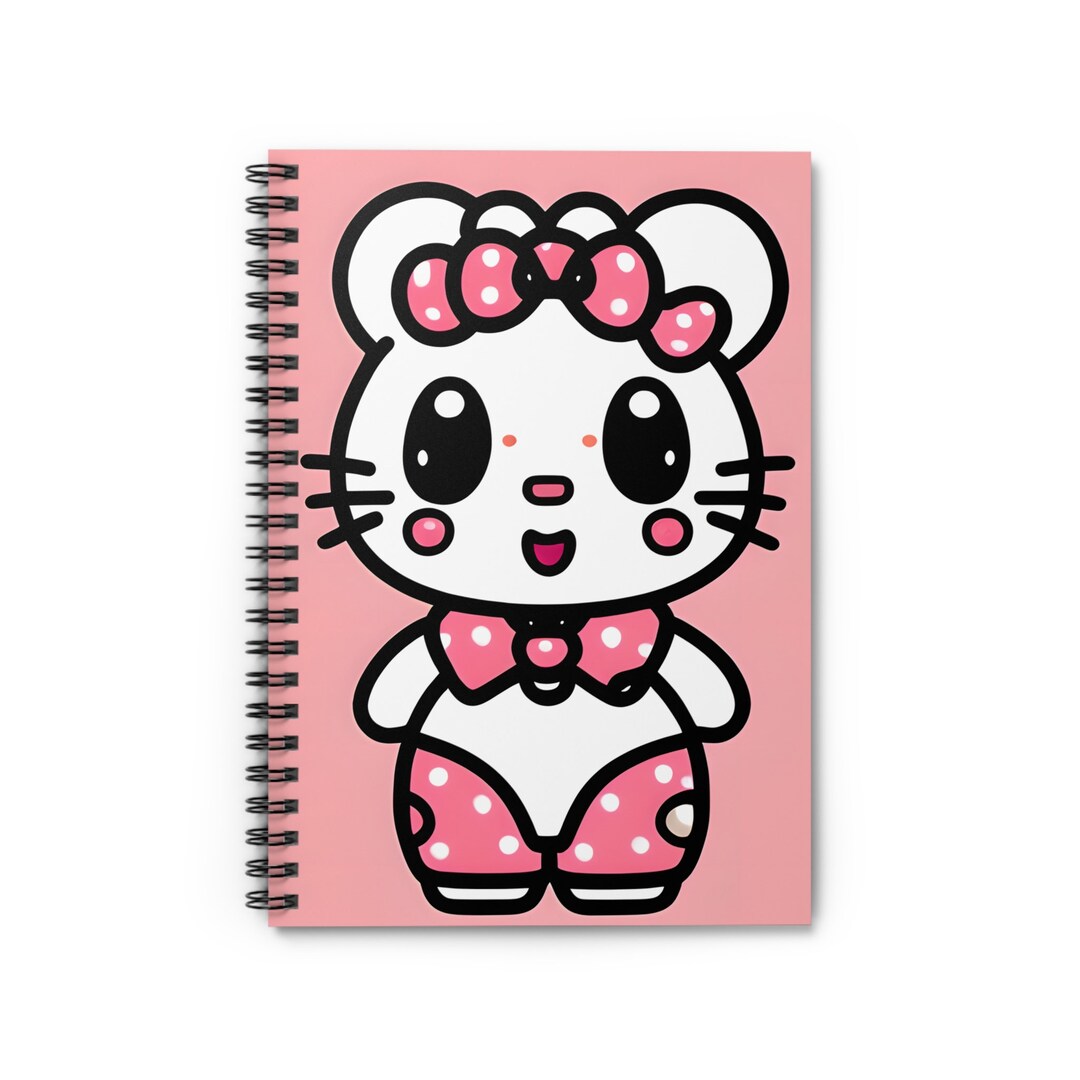 Chibi Mouse Spiral Notebook Cartoon Notebook Pink Notebook - Etsy