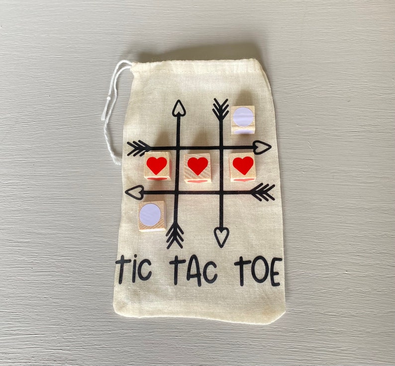 Tic Tac Toe Party Favors, Heart Themed, Muslin Drawstring Bags ...