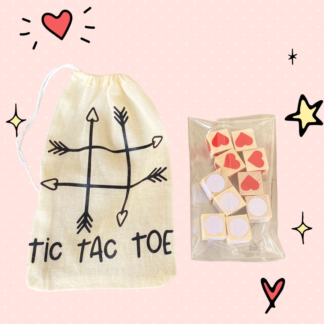Tic Tac Toe Party Favors, Heart Themed, Muslin Drawstring Bags ...