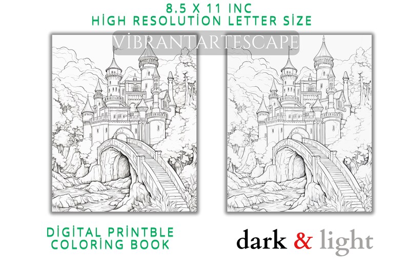 Princes Castle Coloring Book-royal Palace Coloring Pages-grayscale for ...