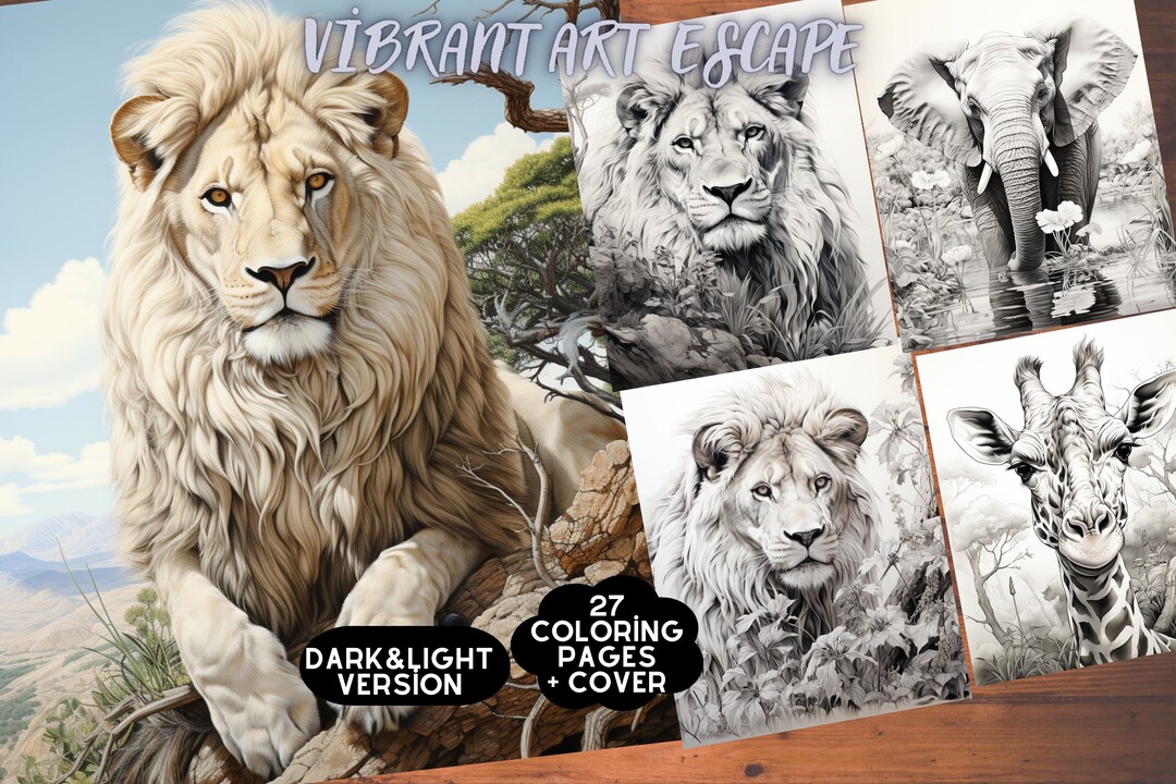 Wild Life Coloring Book-wild Life Coloring Pages-safari Animals ...