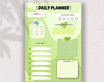 Lime Green Digital Daily Planner Printable - Etsy