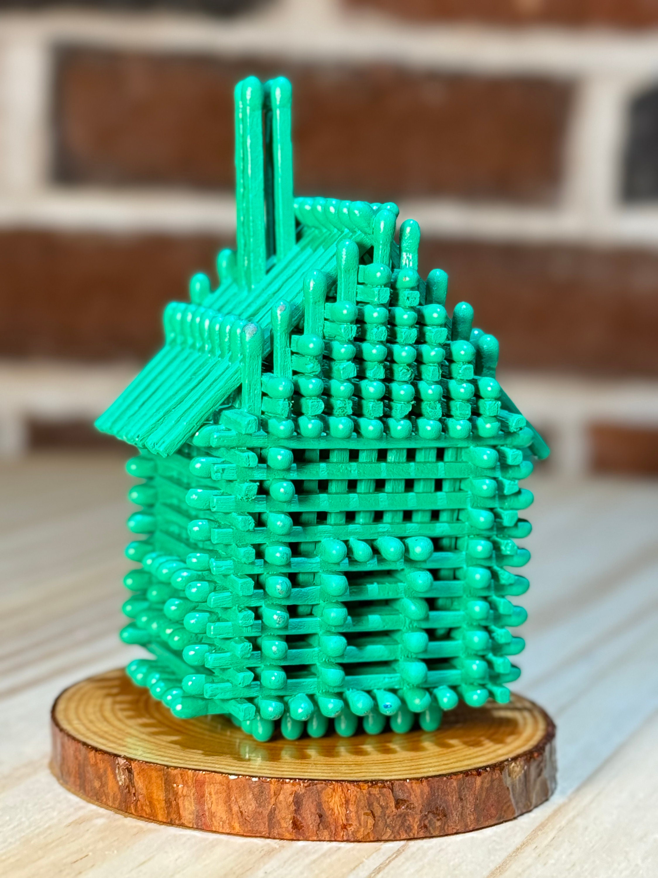 Colored Matchstick Houses Tall Gift for Her, Gift for Kids, Toy, Wooden ...