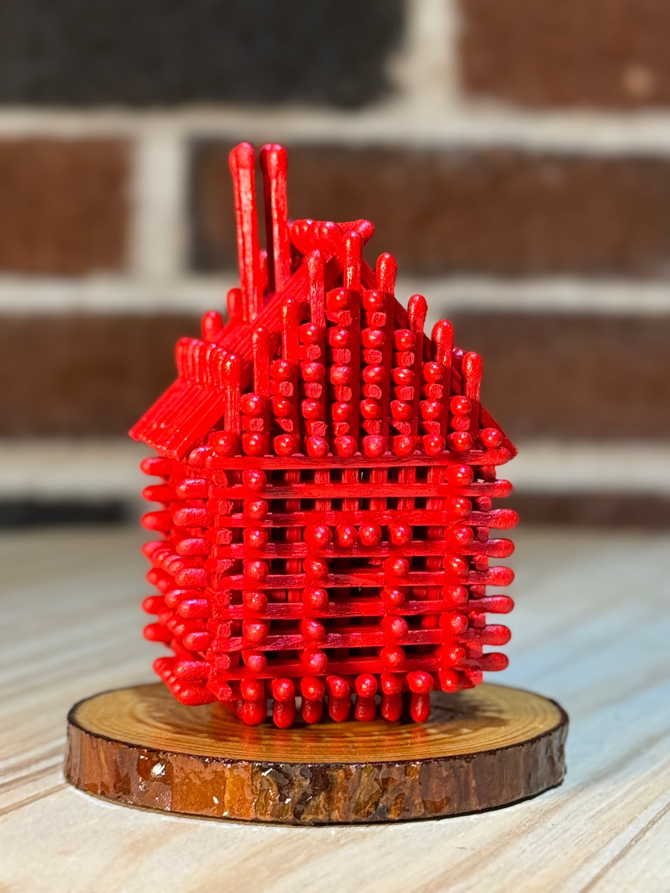 Colored Matchstick Houses Tall Gift for Her, Gift for Kids, Toy, Wooden ...