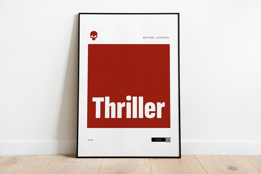 Thriller Music Poster, Michael Jackson Minimalist Print (digital ...