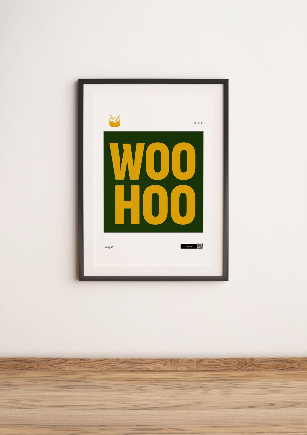 Music Poster Wall Art, Woo Hoo, Minimal Print, Typography Design, Fall ...