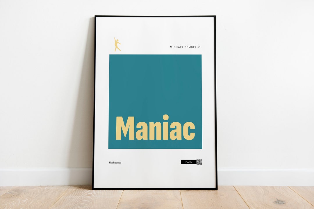 Music Wall Art, Maniac, Flashdance, Modern Wall Art, Home Decor ...