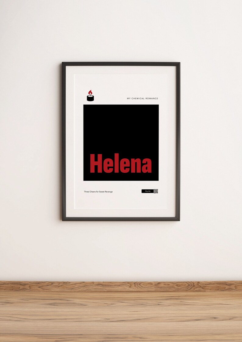 My Chemical Romance Helena Art Print, Modern QR Code (digital Download ...