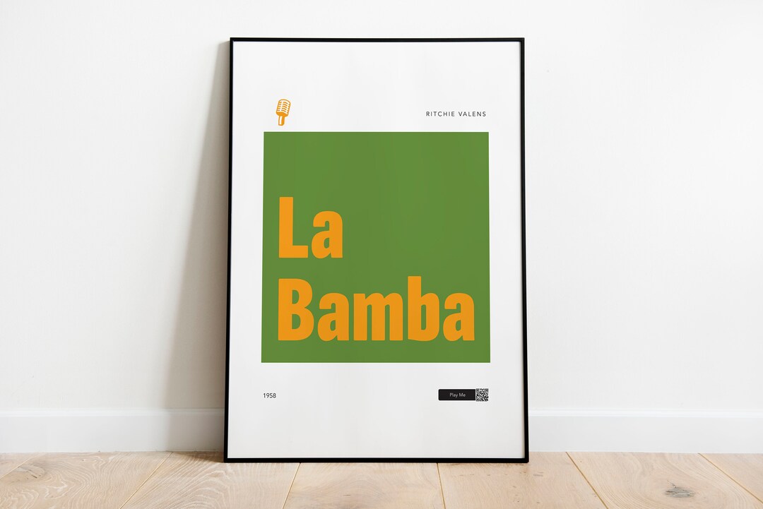Music Wall Art, La Bamba, Ritchie Valens, Minimal Print, Modern Wall ...
