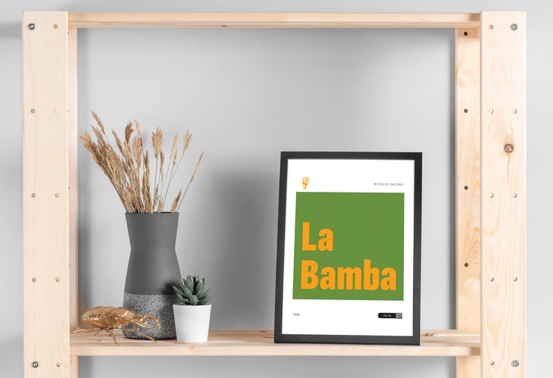 Music Wall Art, La Bamba, Ritchie Valens, Minimal Print, Modern Wall ...