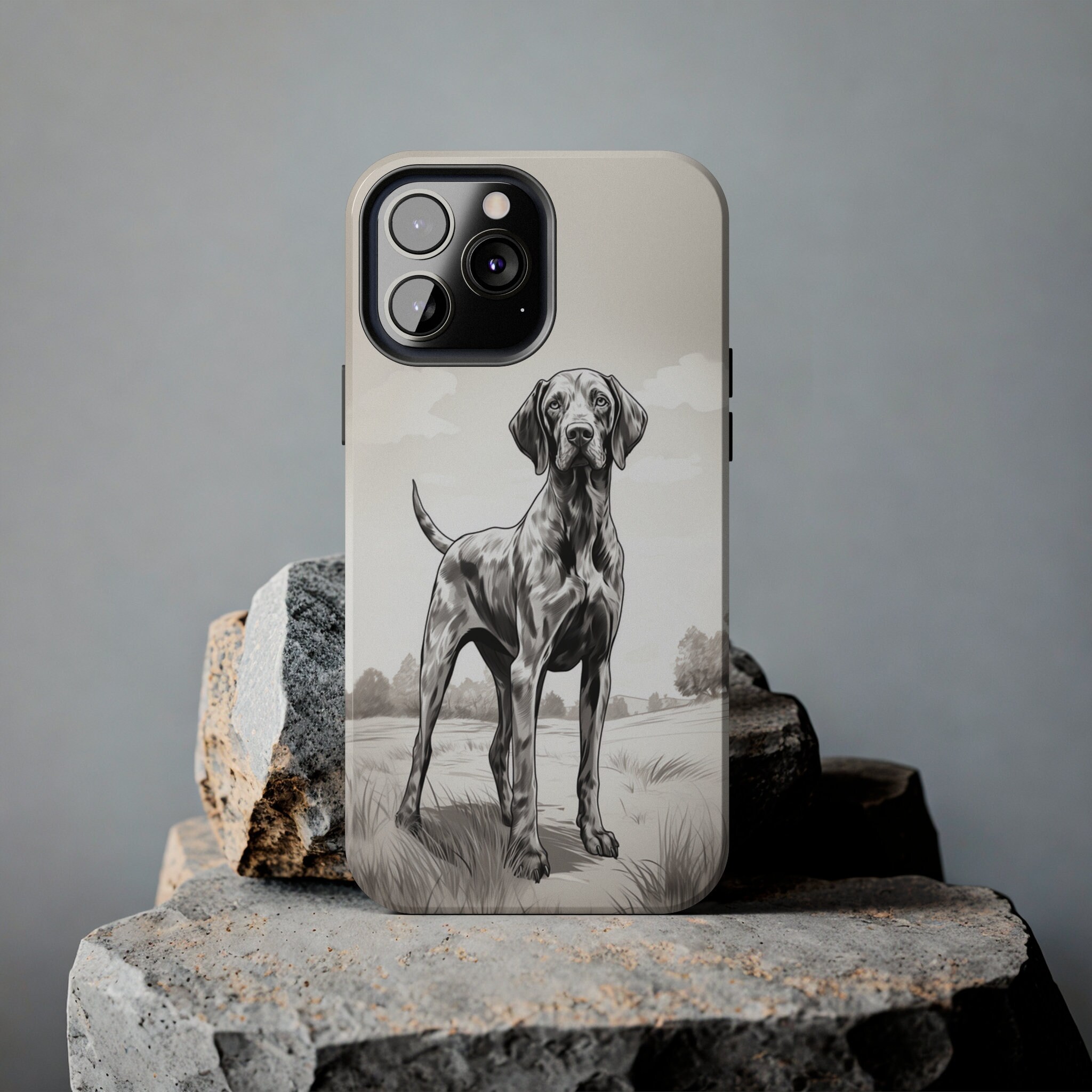 Vintage German Shorthaired Pointer Tough iPhone Case, Dog Portrait ...