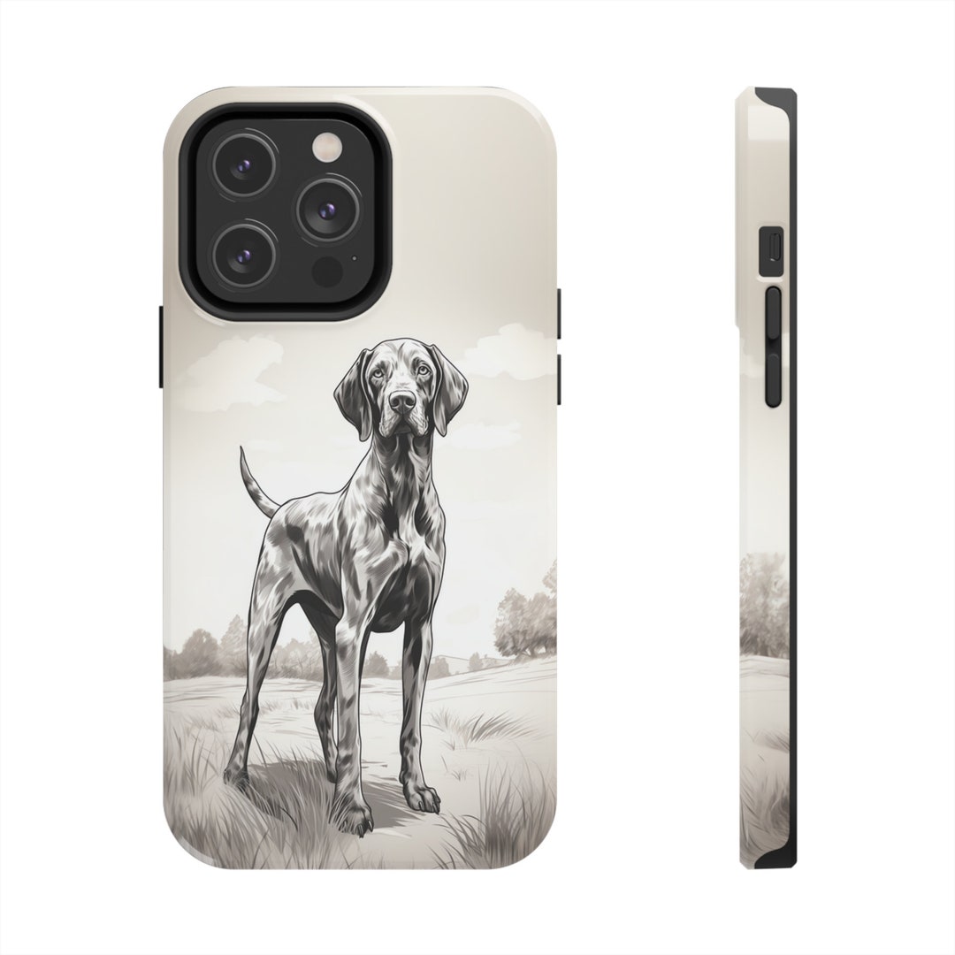 Vintage German Shorthaired Pointer Tough iPhone Case, Dog Portrait ...