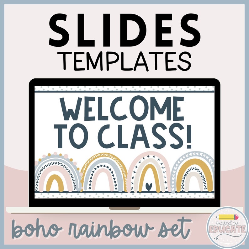 Boho Rainbow Slides Templates | Daily Agenda Slides | Google Slides ...