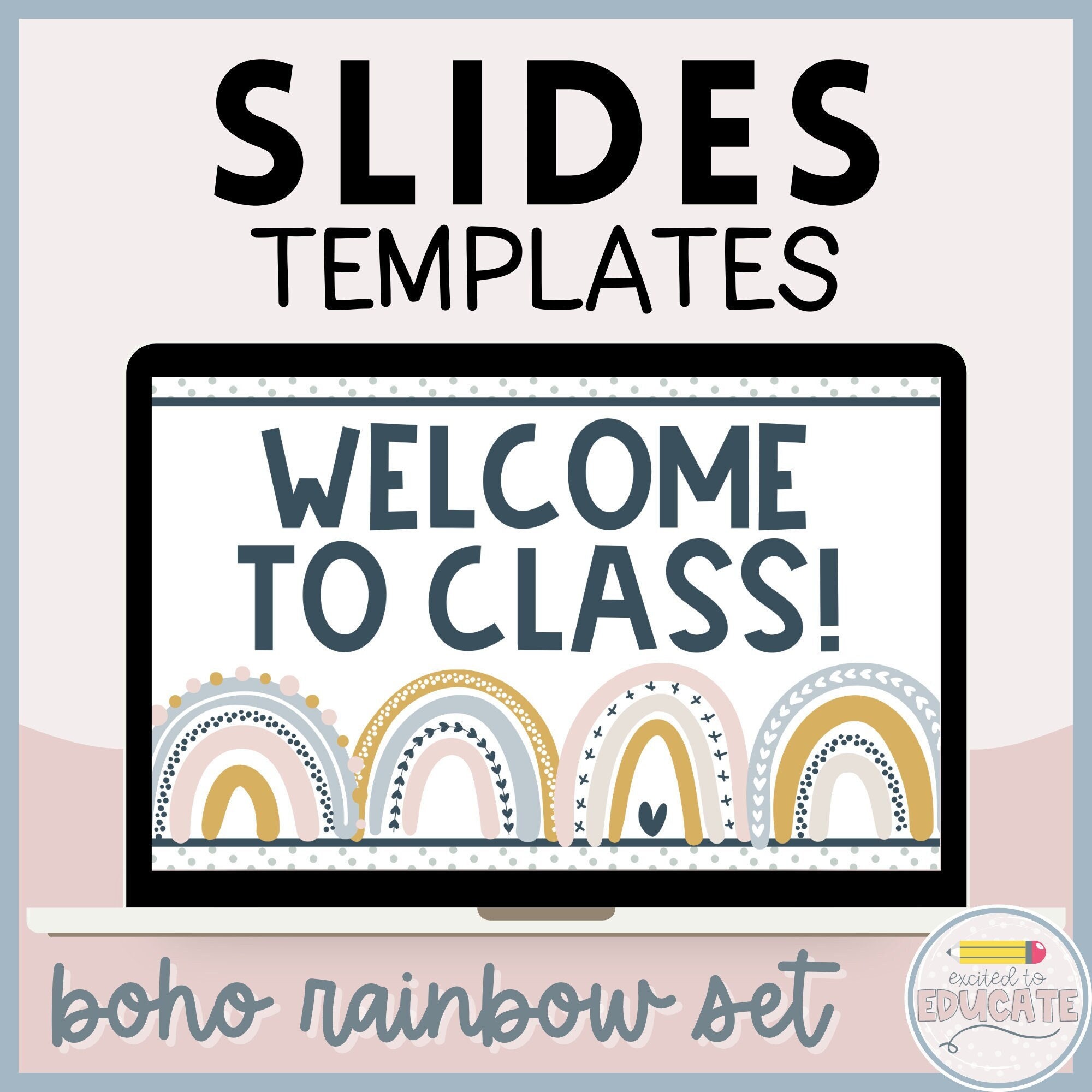 Boho Rainbow Slides Templates | Daily Agenda Slides | Google Slides ...