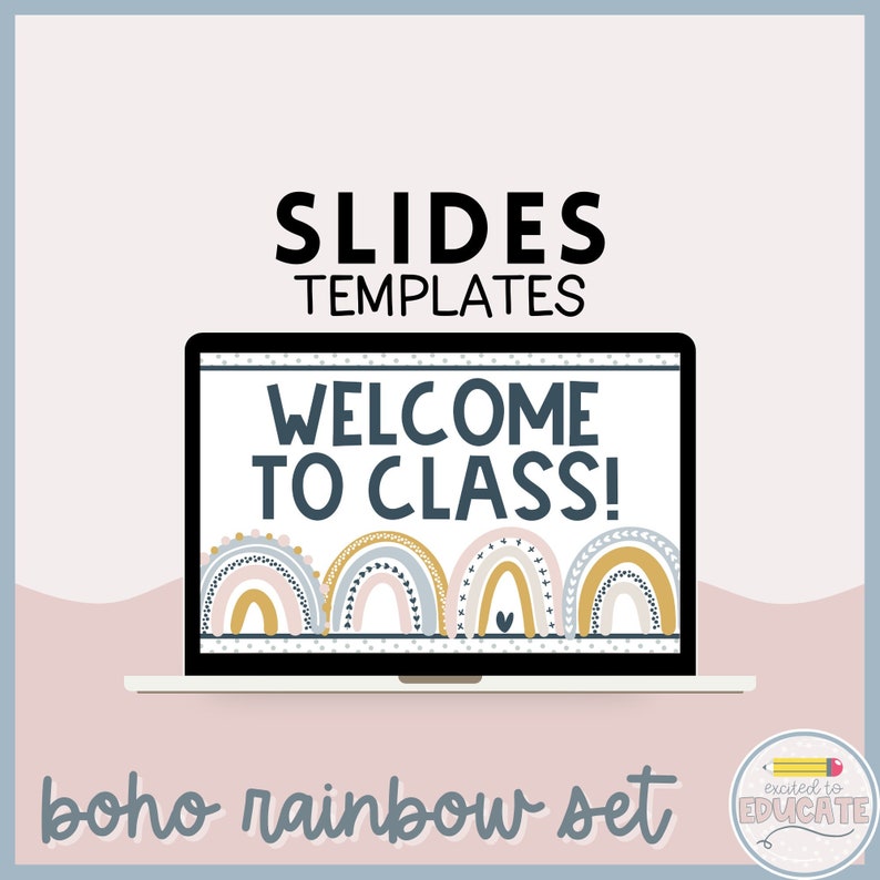 Boho Rainbow Slides Templates | Daily Agenda Slides | Google Slides ...