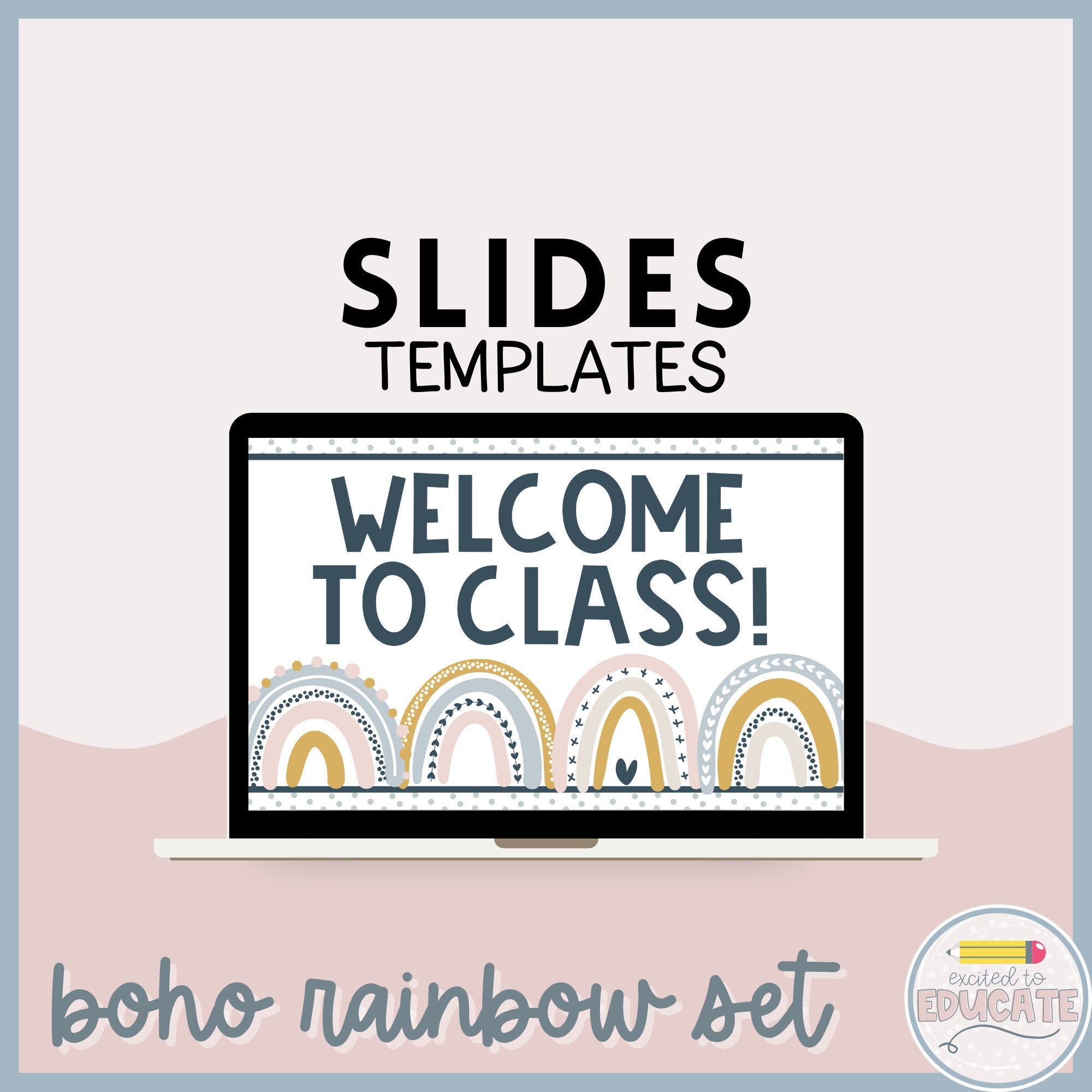 Boho Rainbow Slides Templates | Daily Agenda Slides | Google Slides ...