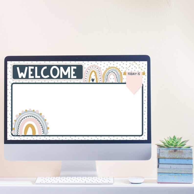 Boho Rainbow Slides Templates | Daily Agenda Slides | Google Slides ...