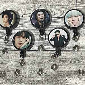 BTS Badge Reel | Badge Holder - Rm-jin-suga-jhope-jimin-v-jungkook-love ...