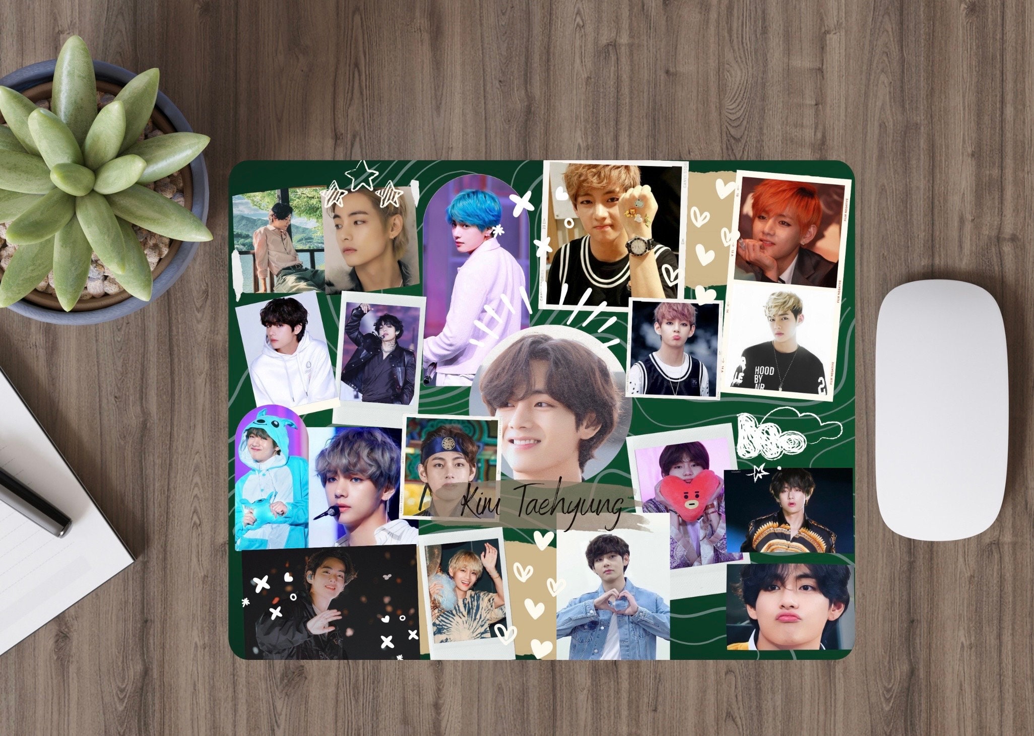 Bangtan Member Collage Mousepad - RM - Jin - Suga - Jhope - Jimin - V ...