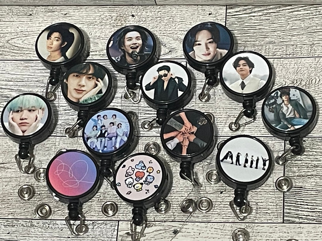 BTS Badge Reel | Badge Holder - Rm-jin-suga-jhope-jimin-v-jungkook-love ...