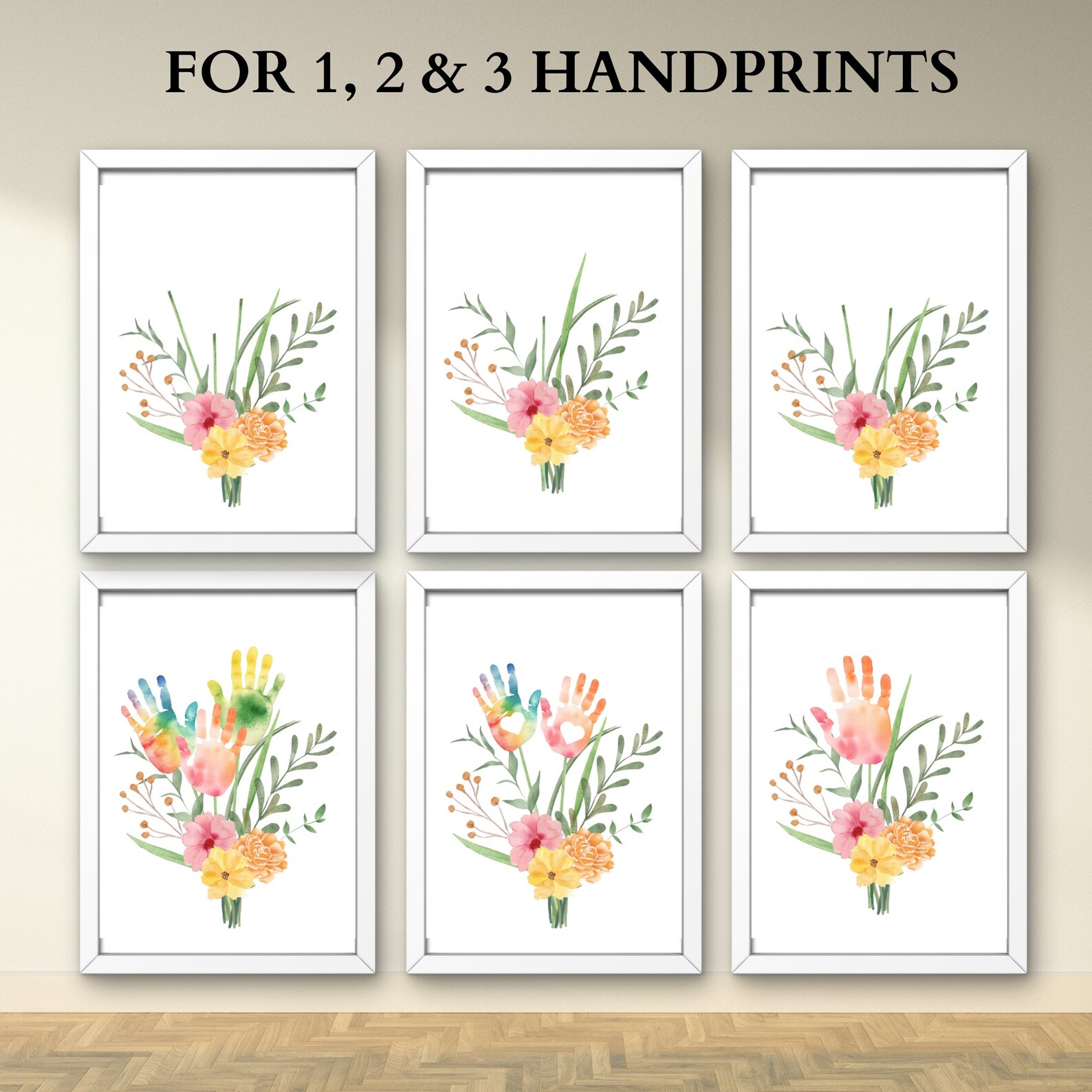 Mother's Day Bouquet Printable, Kids Handprint Keepsake, Mother Day ...