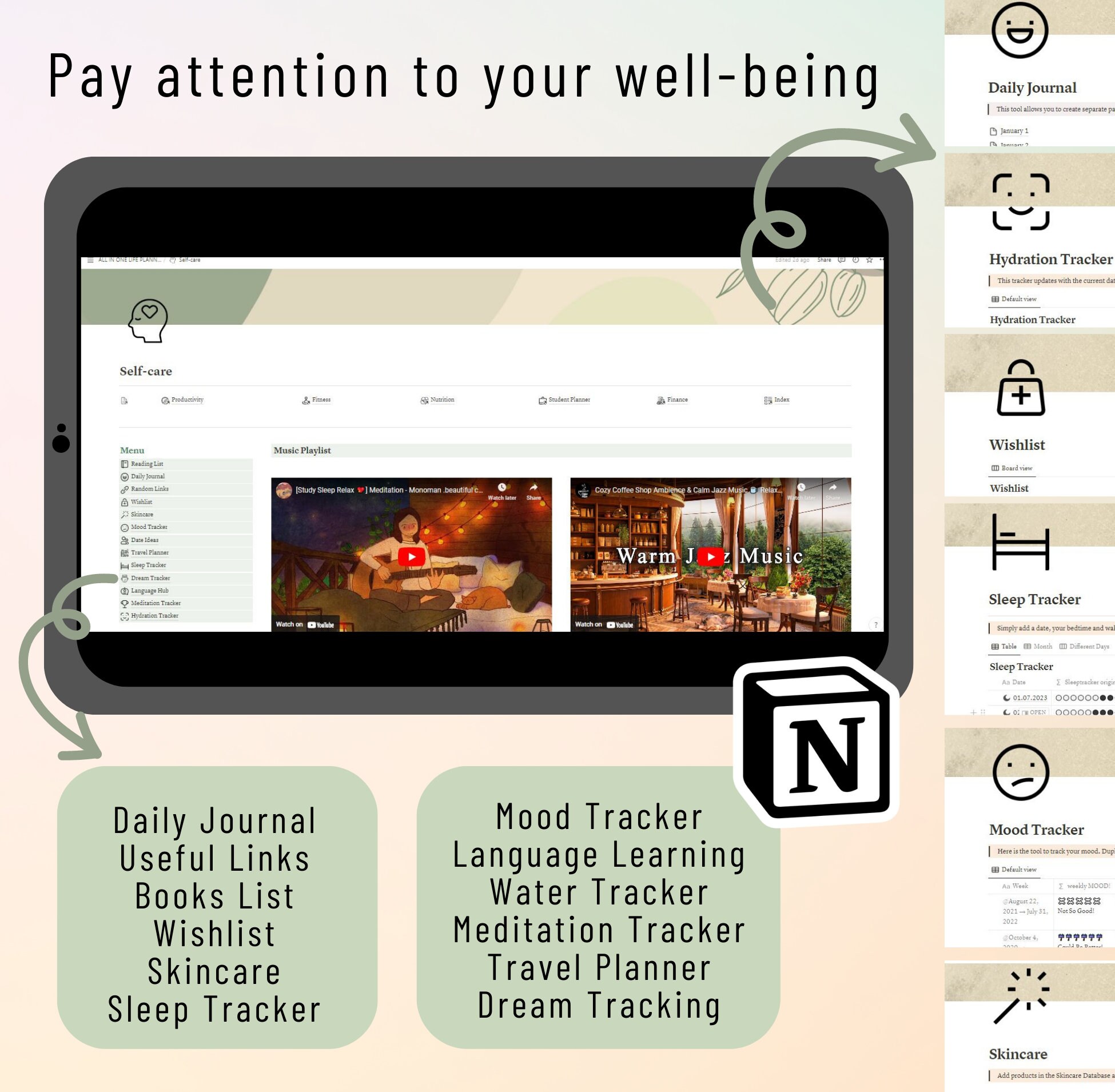 Ultimate ADHD Planner, Notion Template, Notion Dashboard, Self-care ...
