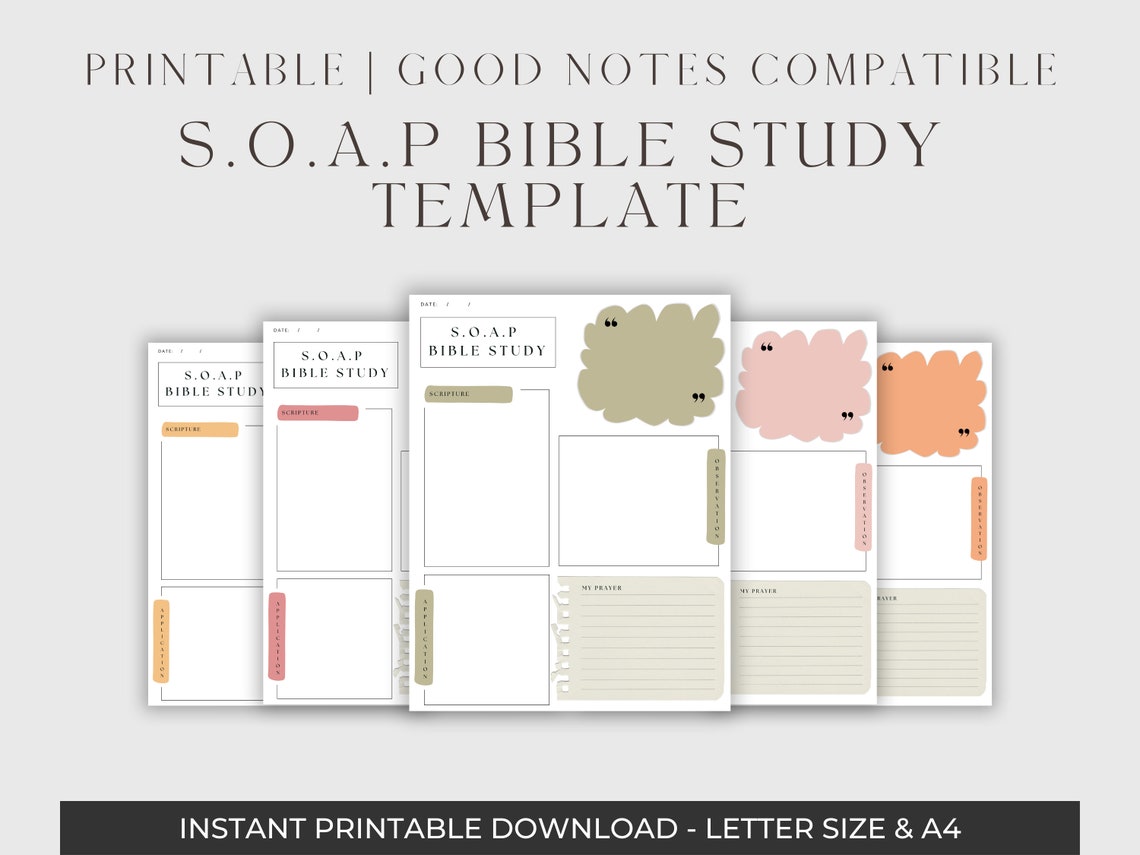 SOAP Printable Bible Study Template Bible Study Template - Etsy