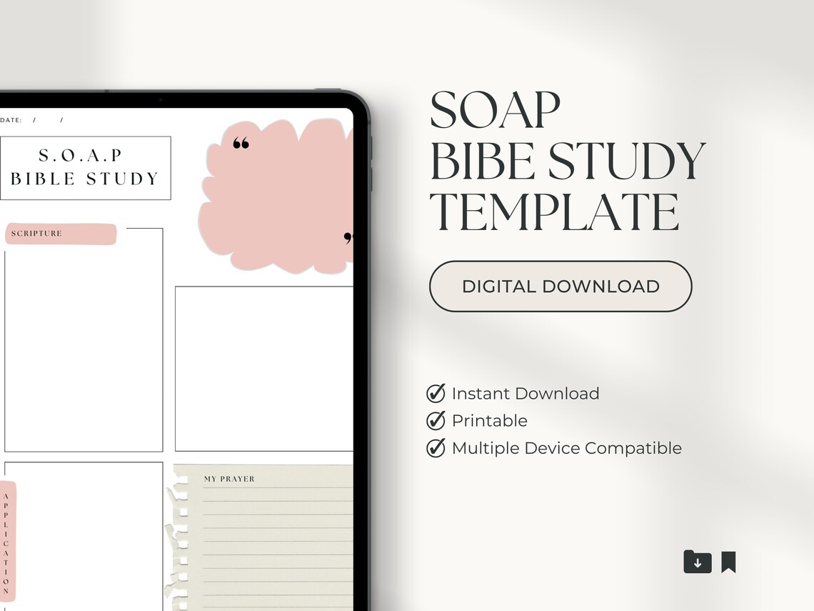 SOAP Printable Bible Study Template Bible Study Template - Etsy