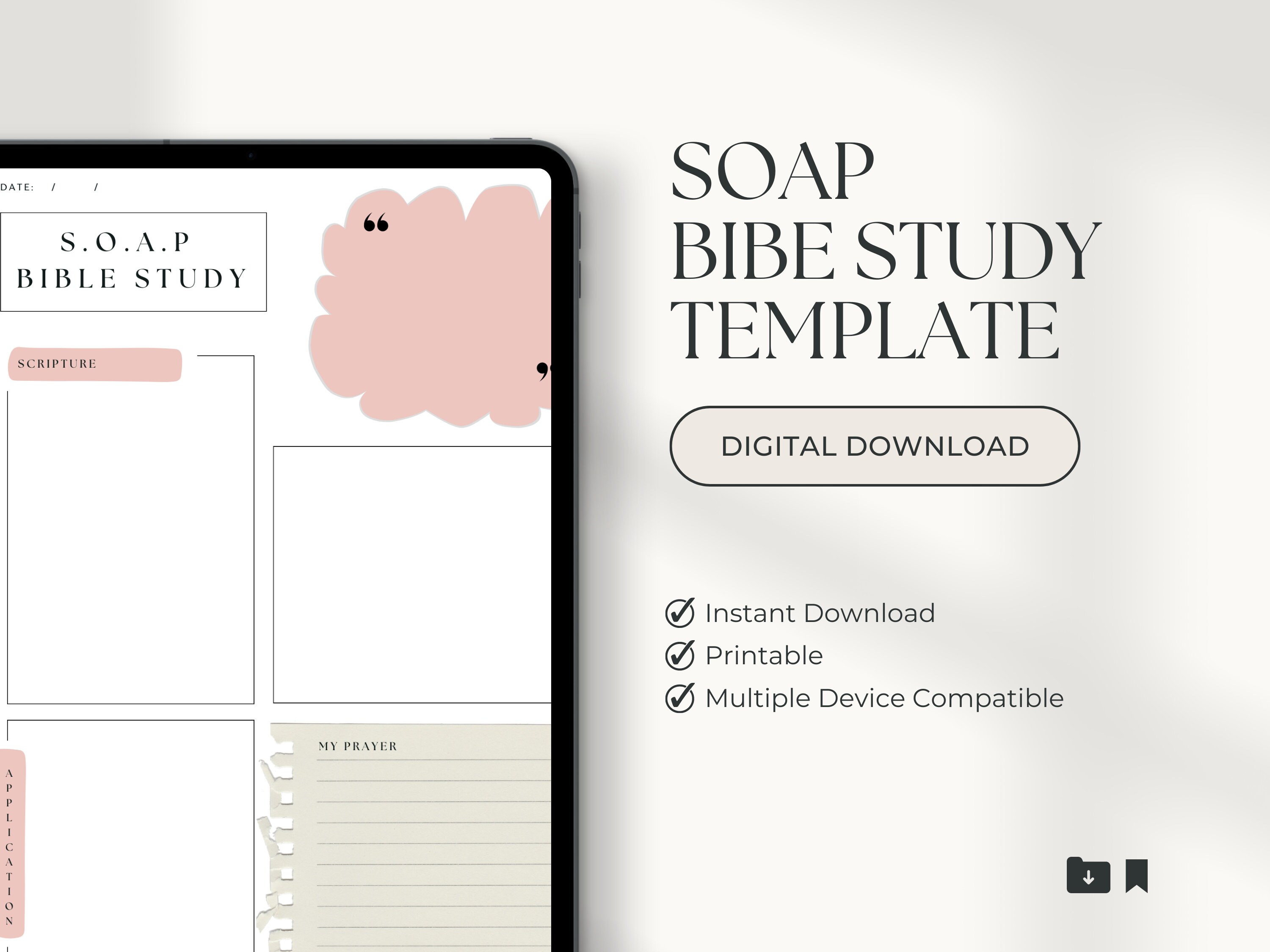 SOAP Printable Bible Study Template Bible Study Template - Etsy