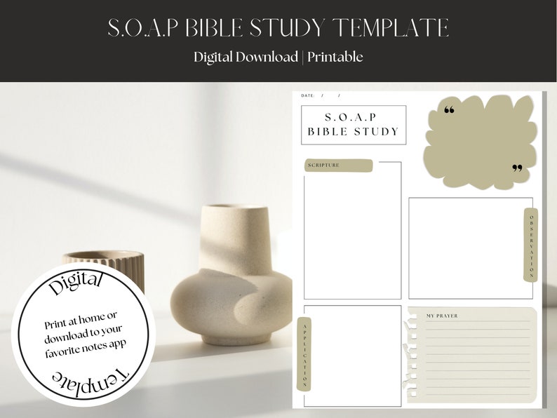 SOAP Printable Bible Study Template Bible Study Template - Etsy