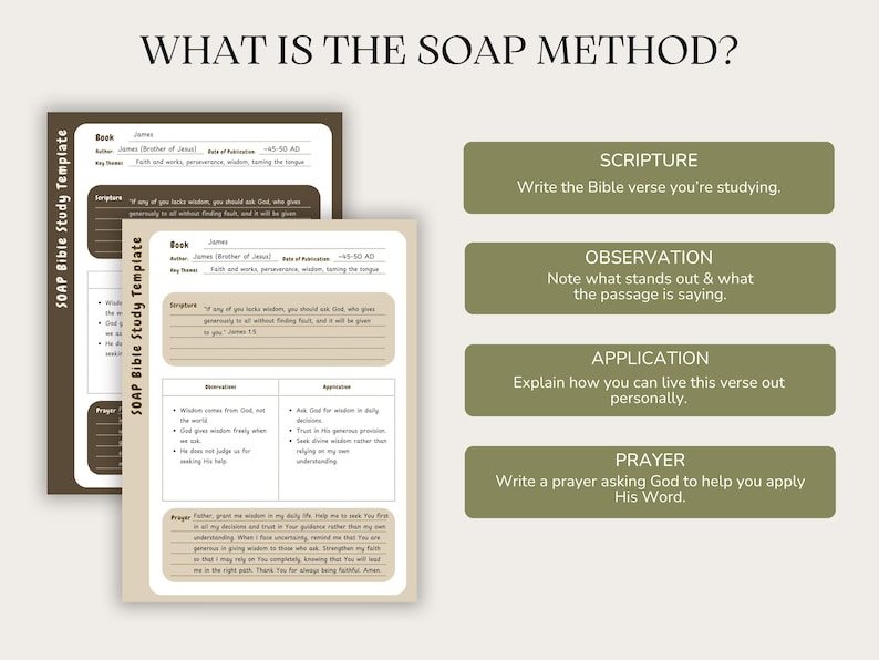 SOAP Bible Study Template | Digital Journal (PDF) - Etsy