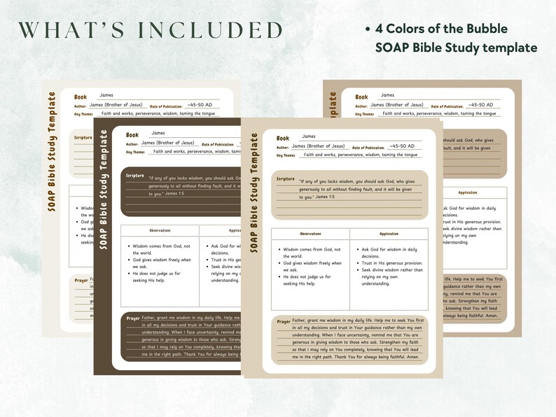 SOAP Bible Template | Bible Study Template | Digital Bible Study ...