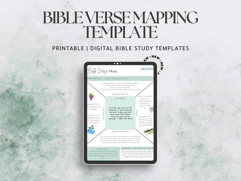 Verse Mapping Printable | Bible Study Template | Bible Verse Mapping ...