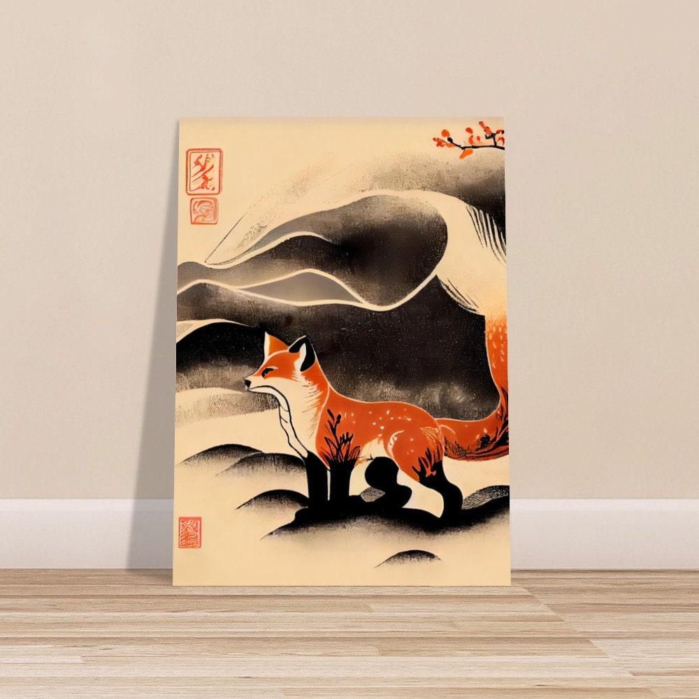 Traditional Japanese Fox Art
