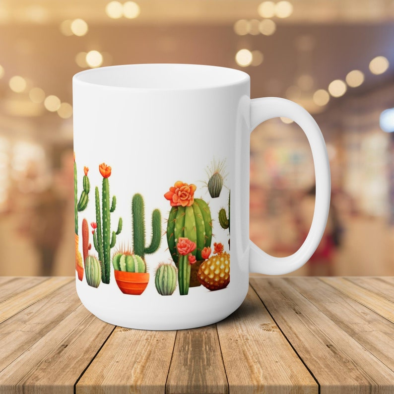 Cactus Folk Art Botanical Tea and Coffee Mug, Houseplants Botanical ...