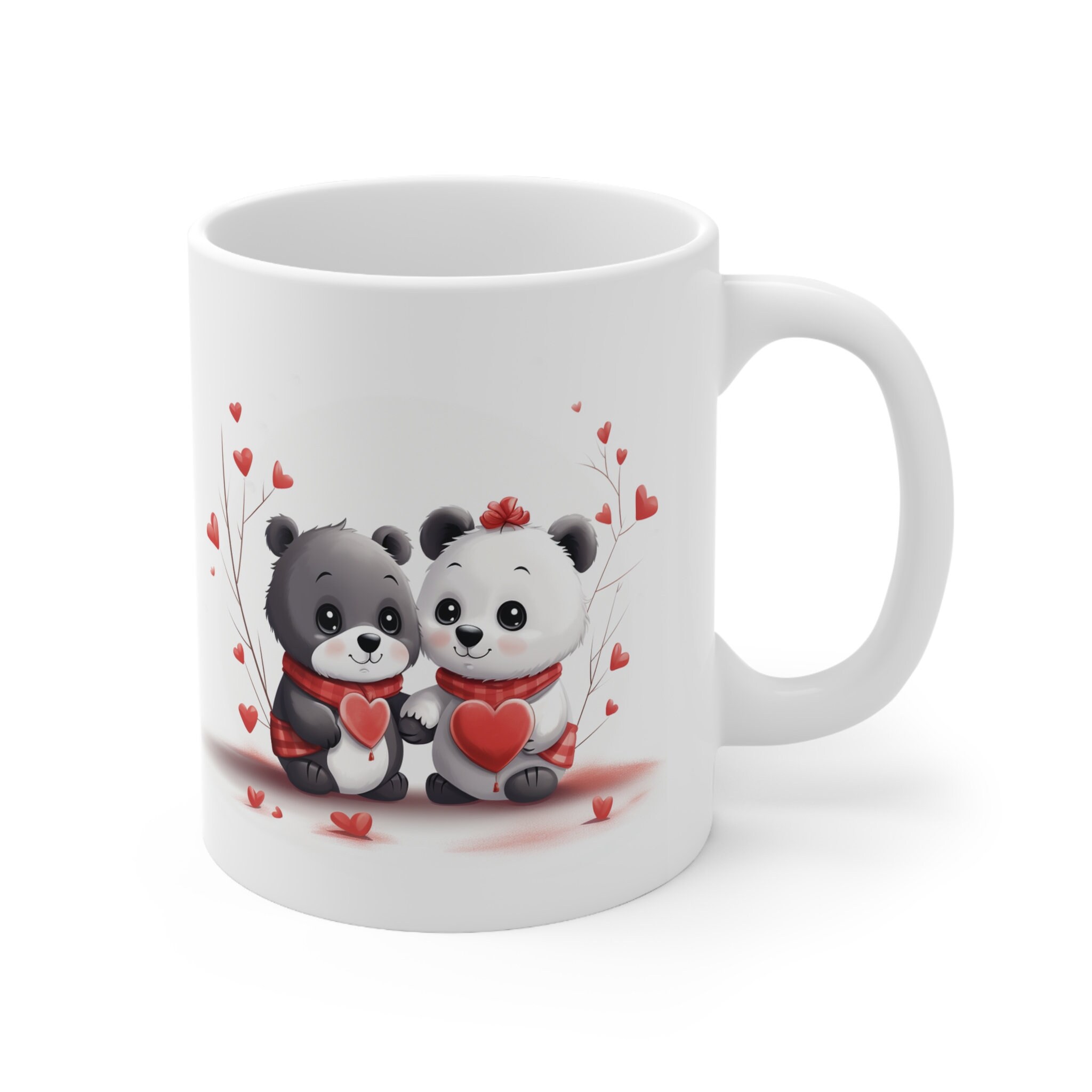 Valentines Day Mug, Cute Animals in Love, Ceramic Mug 11oz - Etsy Canada