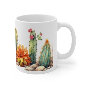 Houseplants Botanical Ceramic Mug, Cacti Tea and Coffee Mug, Cactus ...