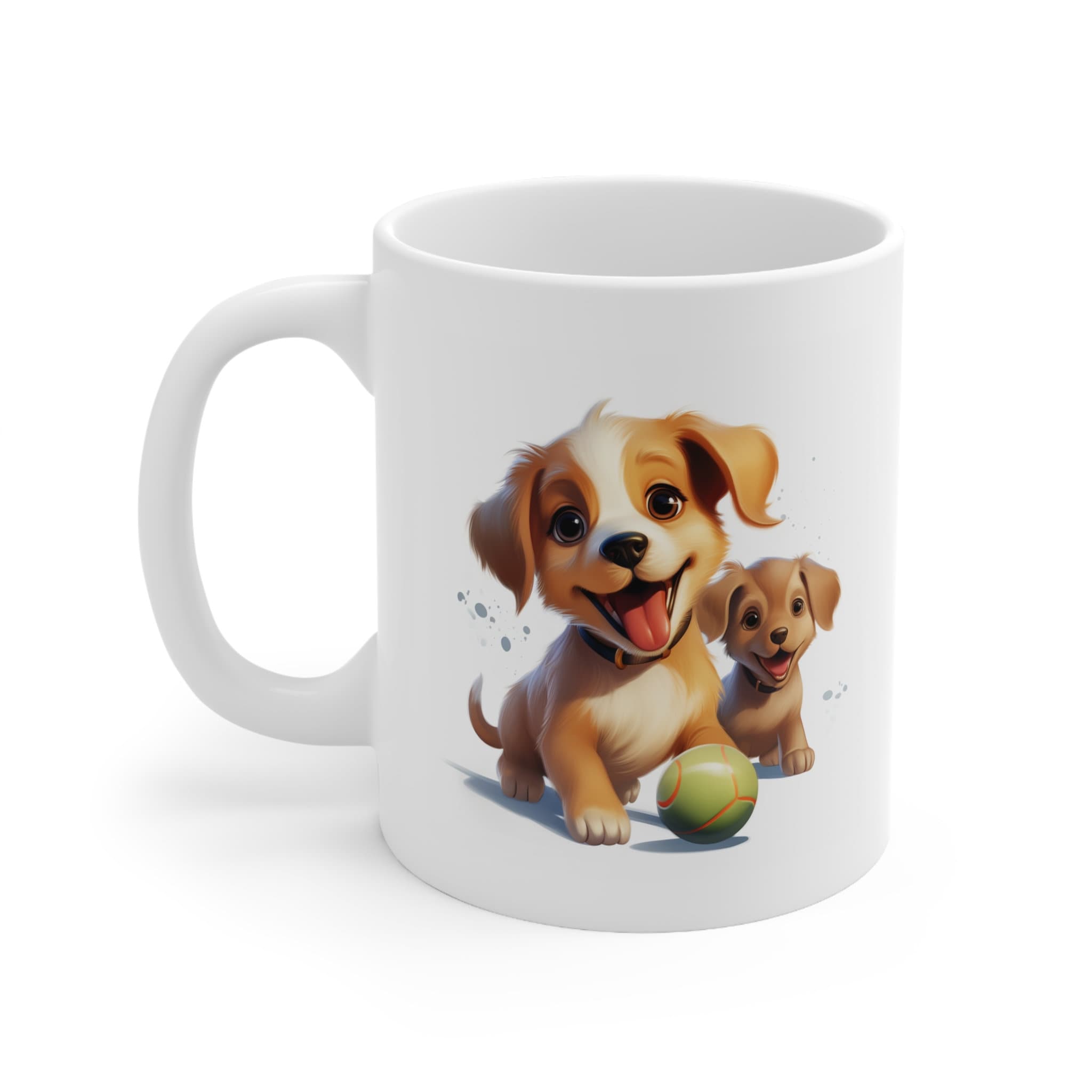 Adorable Animal Mug, Cute Dog Mug, Dogs Playing, Coffee Mug, Ceramic ...